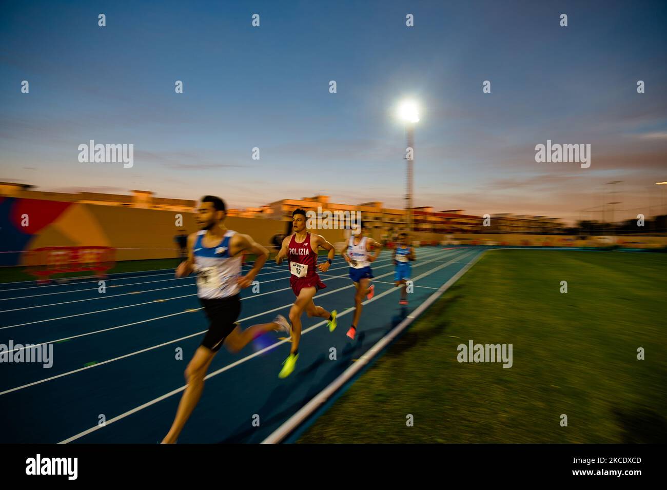 Athletes during the 10,000 meters race at the National Championships in ...