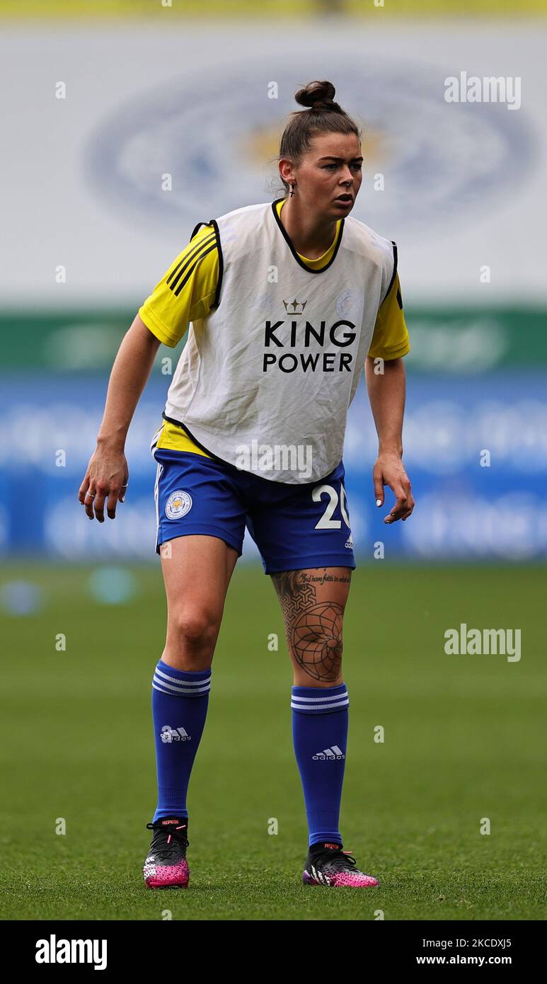 Natasha Flint of Leicester City warms up ahead of the FA Women's ...