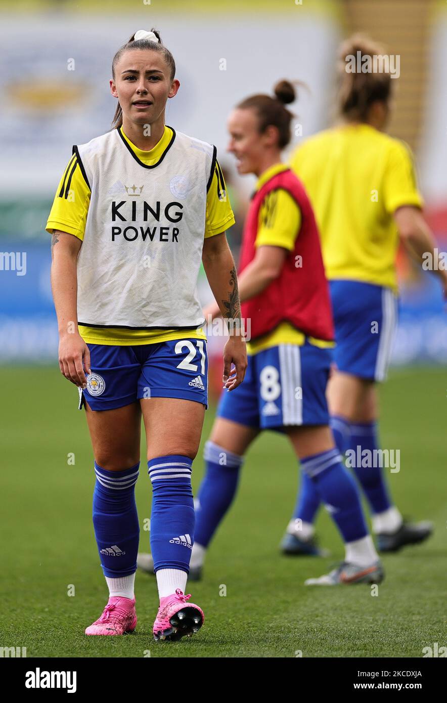 Hannah Cain of Leicester City warm-up ahead of the FA Women's ...