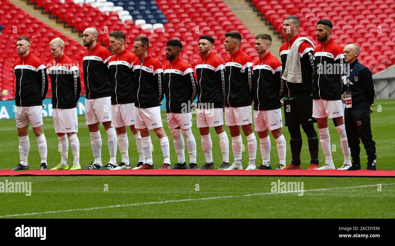 Consett AFC players before kick off during The 2019/2020 Buildbase FA ...