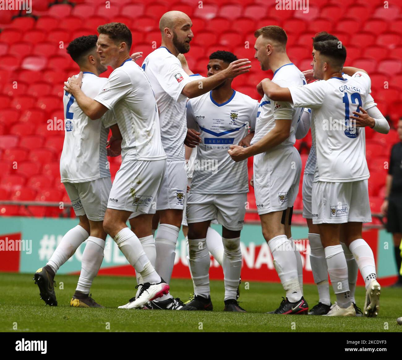 Dale Pearson of Consett AFC celebrates his goal during The 2019/2020 ...