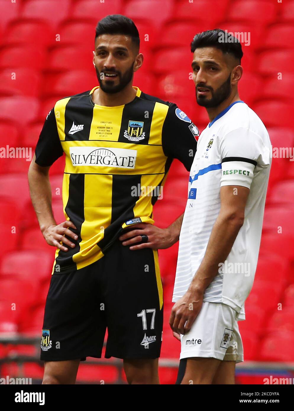 L-R Amar Purewal OF hEBBURN tOWN AGAINST HIS TWIN BROTHERS Arjun ...