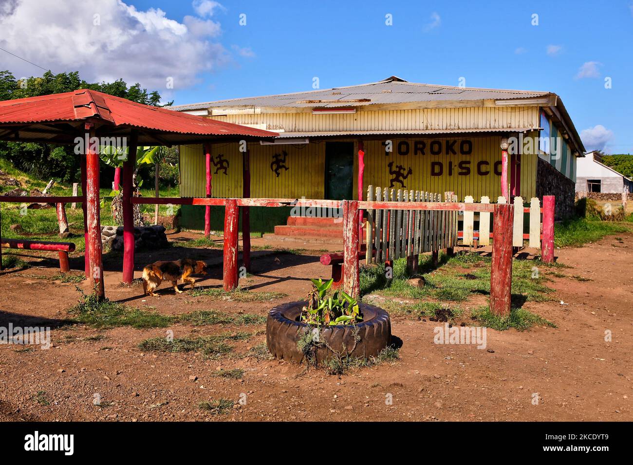 Discotheque in the small town of Hanga Roa in Easter Island, Chile ...