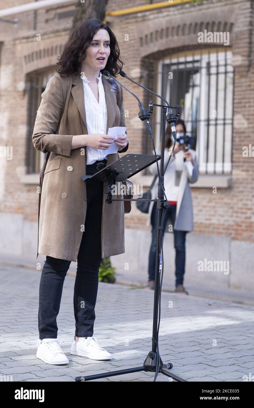 Isabel diaz ayuso casts her vote at college immaculate marillac hi-res ...