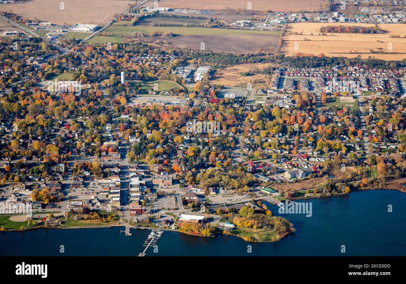 An Aerial view of the town of Port Perry on Lake Scugog Stock Photo - Alamy An Aerial view of the town of Port Perry on Lake Scugog Stock Photo - Alamy