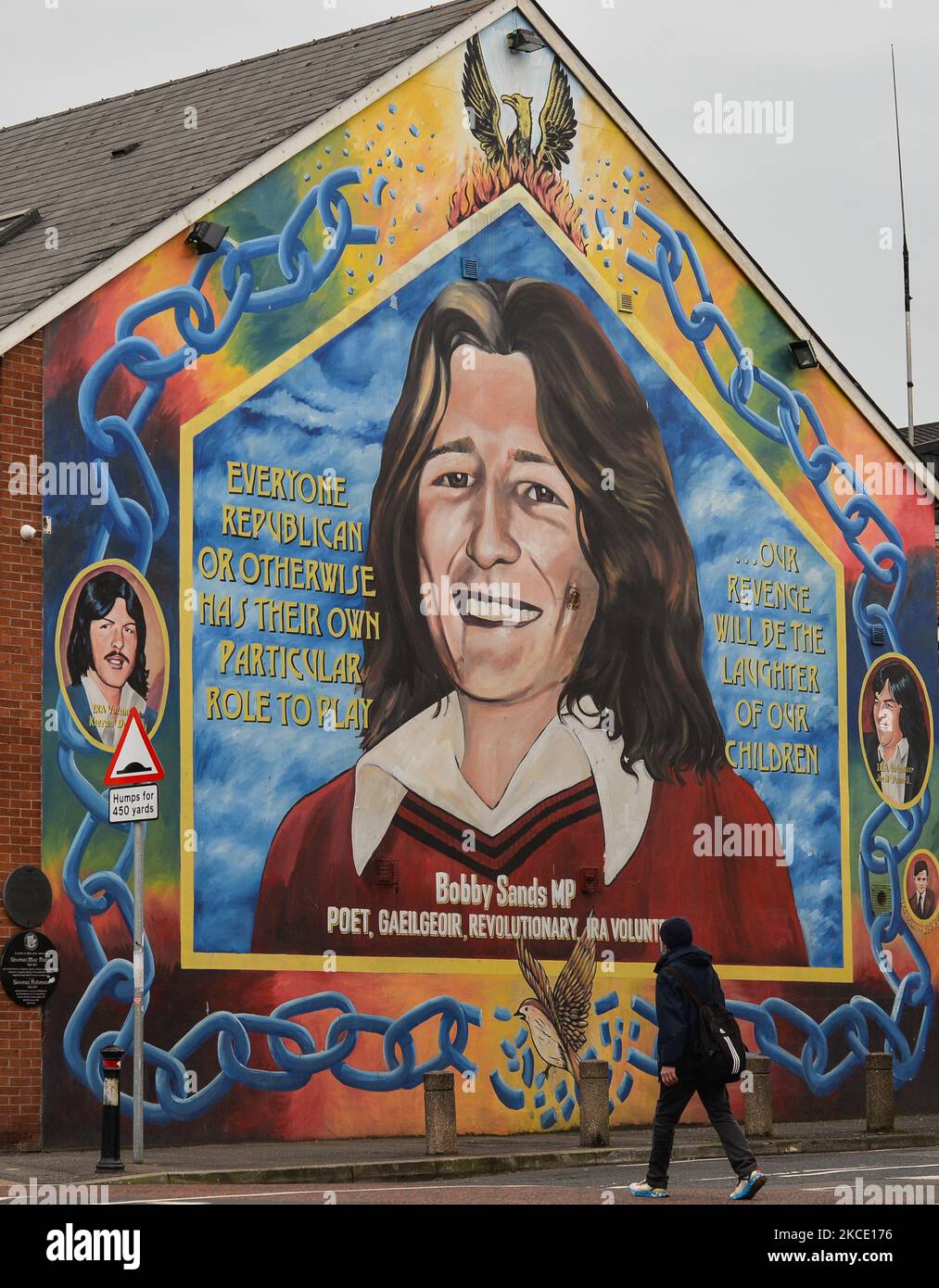 A memorial mural to Bobby Sands by Irish artist and former Irish ...