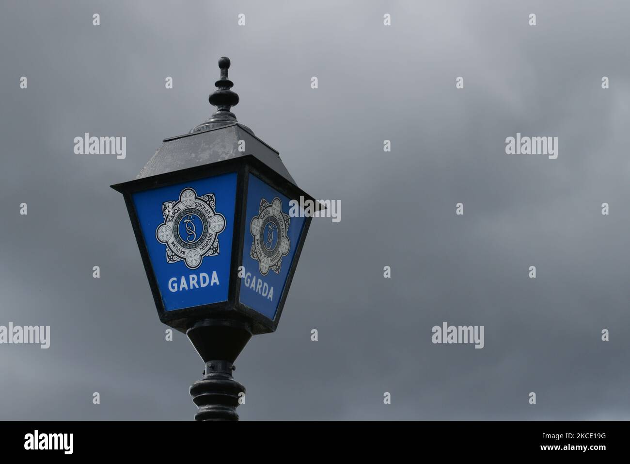 A Garda lamp with a Garda Siochana logo seen outside Garda Station in ...