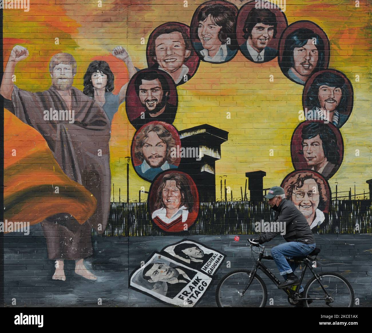 A mural of the hunger strikers, seen in Belfast. Today marks the 40th ...
