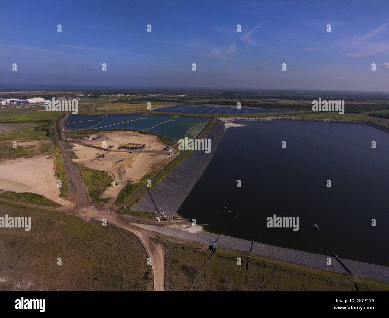Drained new gypsum stack south wastewater reservoir hi-res stock ...