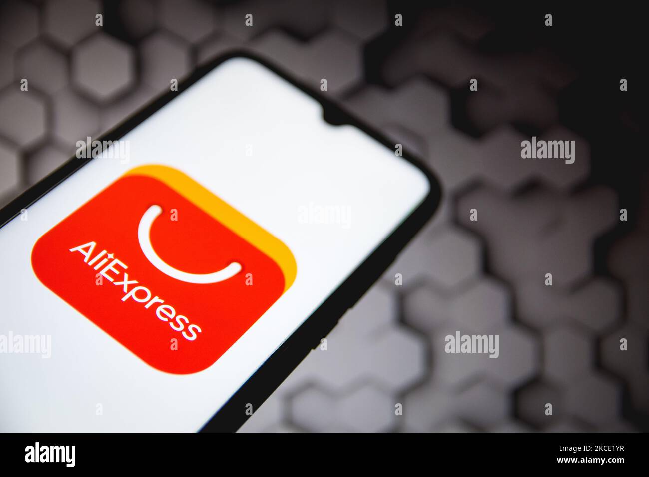 In this photo illustration an AliExpress logo seen displayed on a ...