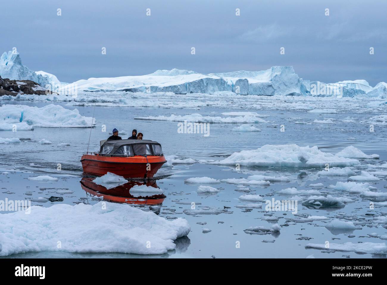 Icebergs near Ilulissat, Greenland. Climate change is having a profound ...