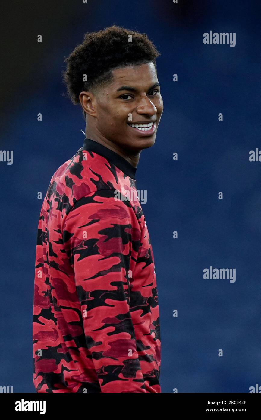 Marcus rashford of manchester united smiles hi-res stock photography ...