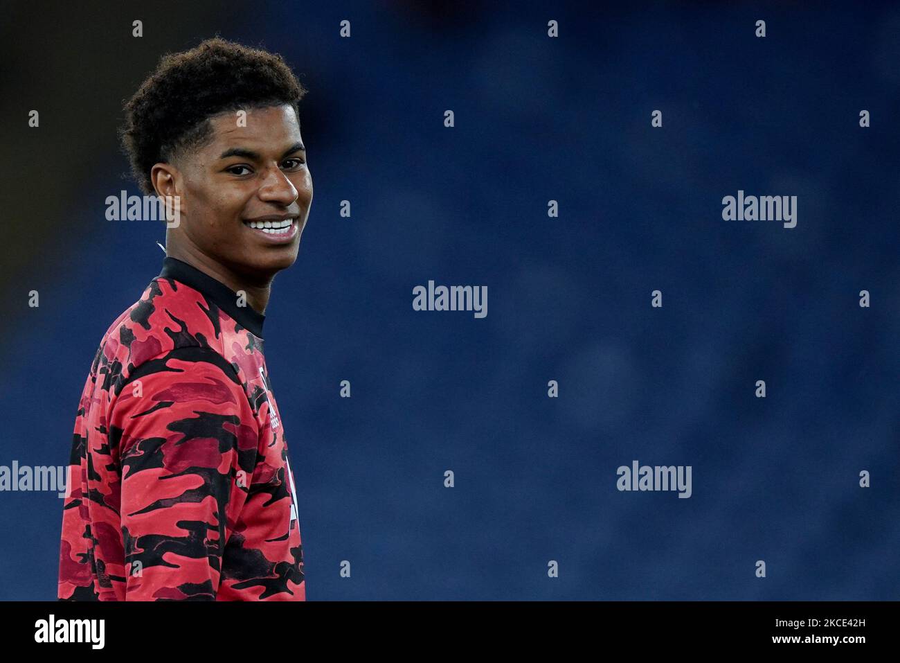 Marcus rashford of manchester united smiles hi-res stock photography ...