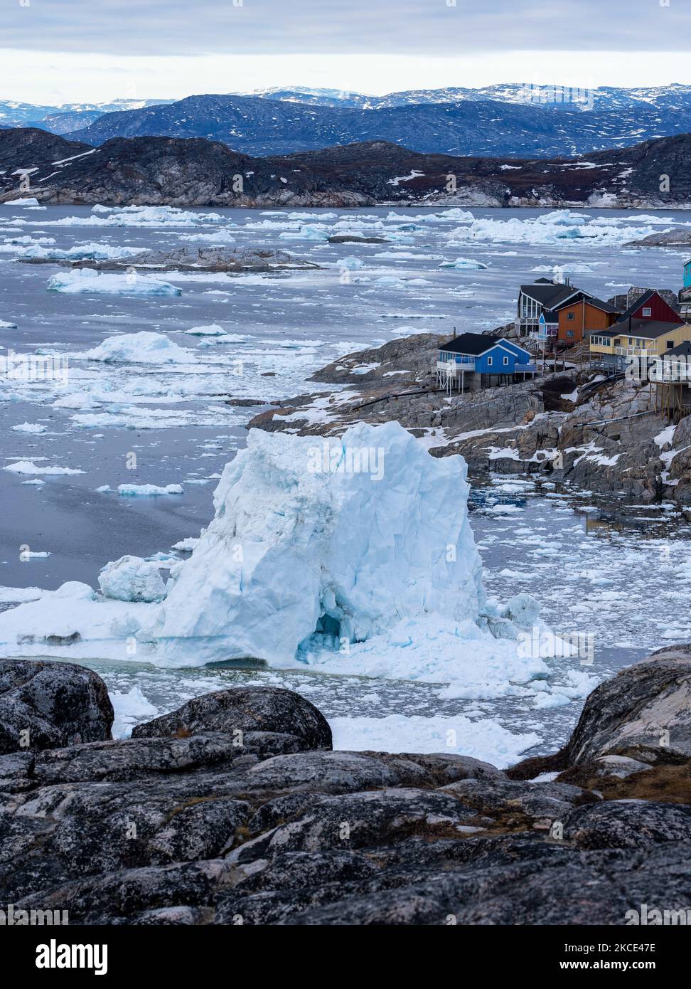 Icebergs near Ilulissat, Greenland. Climate change is having a profound ...