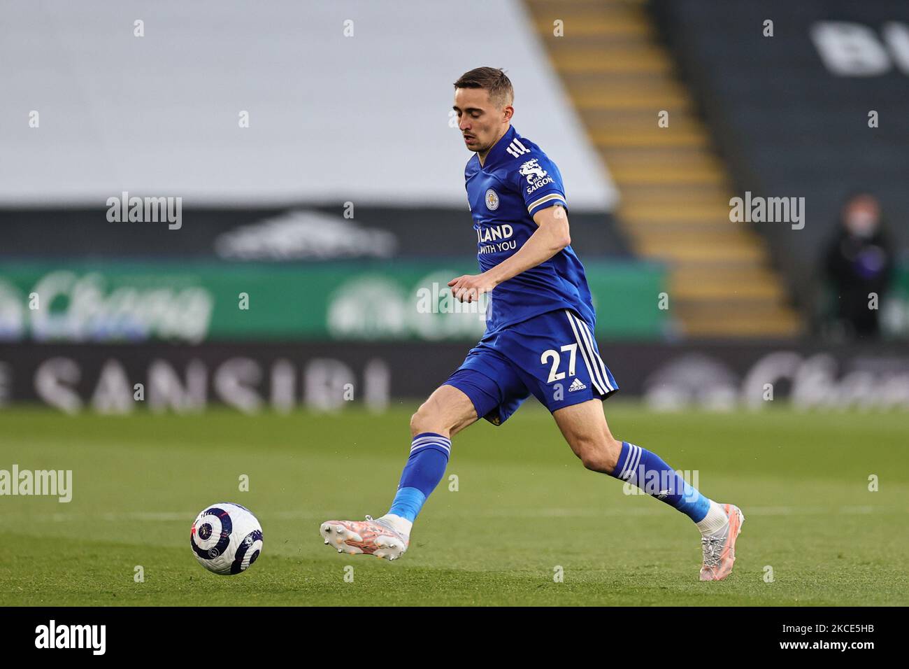 Timothy Castagne of Leicester City in action during the Premier League ...