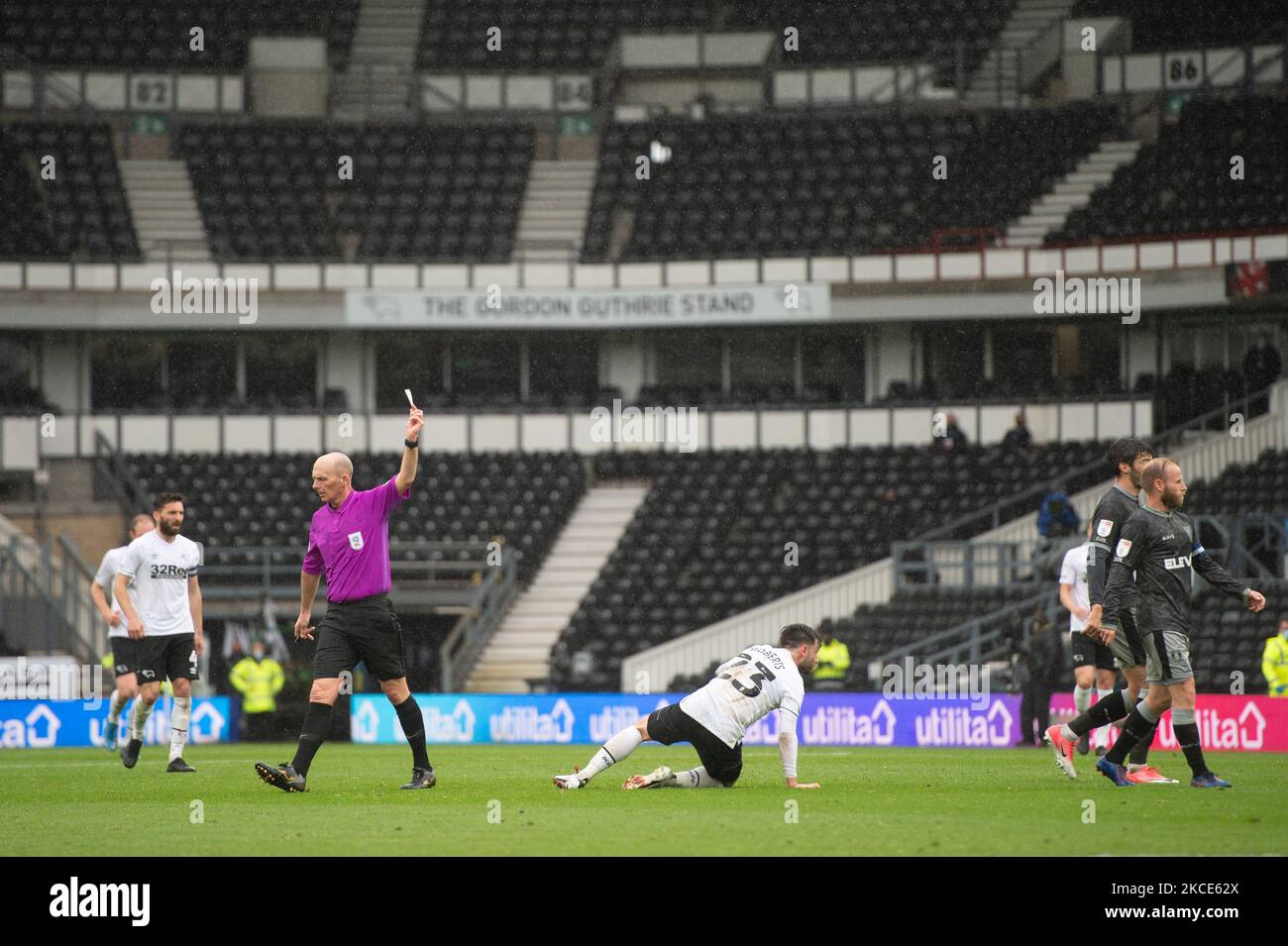 Barry Bannan of Sheffield Wednesday is shown a yellow card during the ...