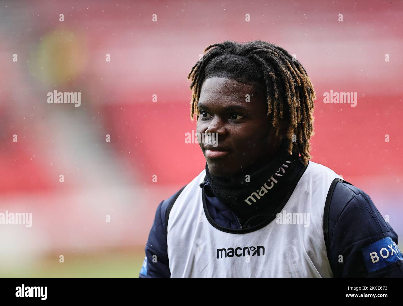 Alex Mighten of Nottingham Forest warms up ahead of the Sky Bet ...