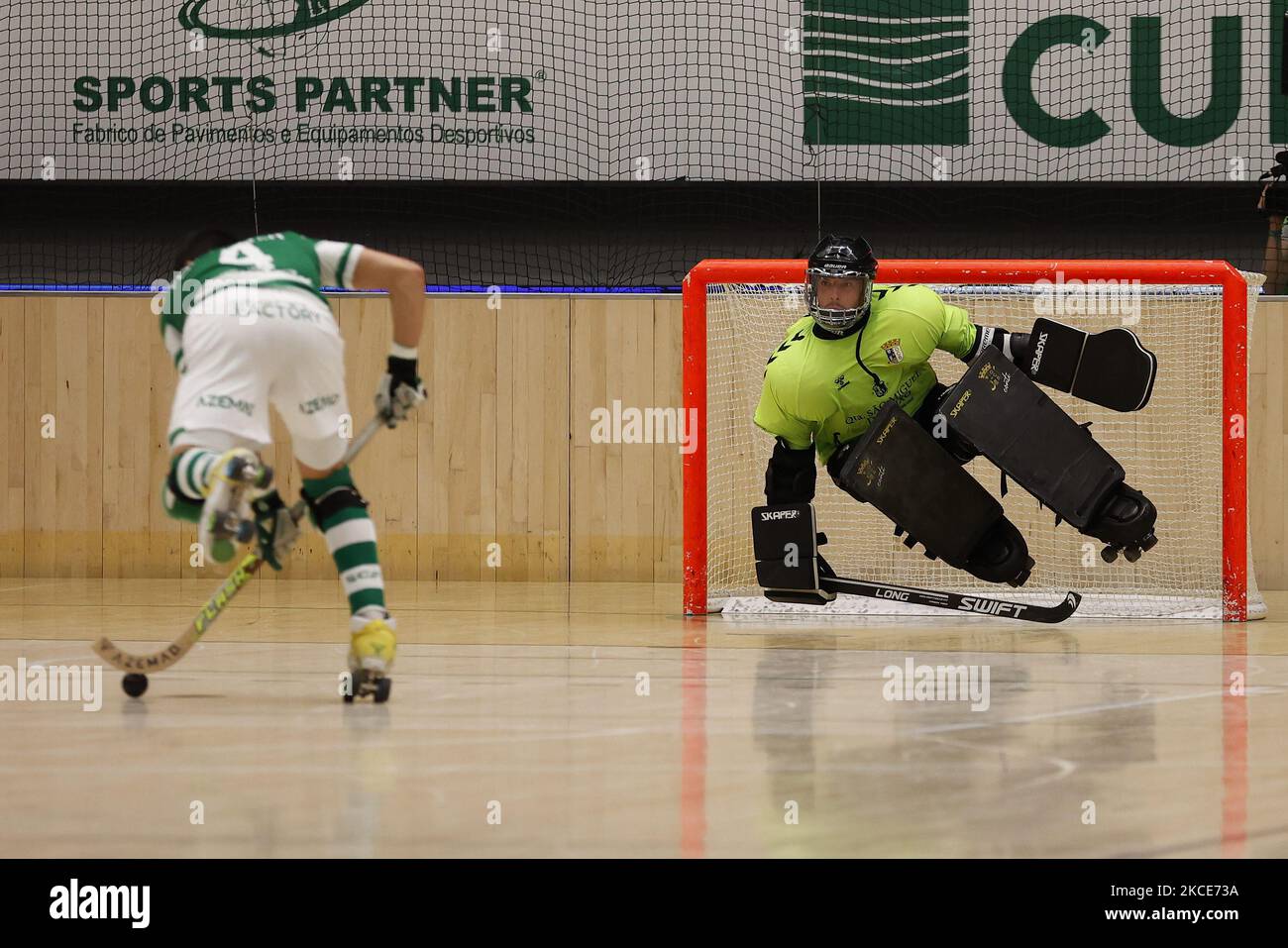 Ferran Font faces Constantino Acevedo during the Rink Hockey playoffs ...