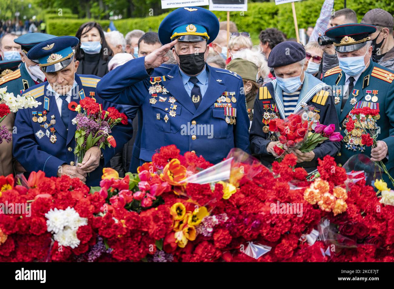 Veteran salutes during the celebrations of the remembrance of the ...