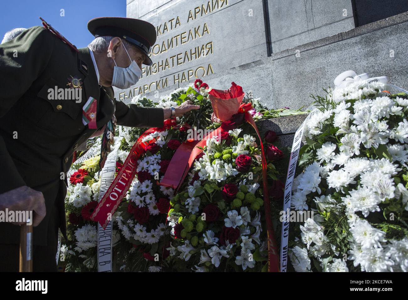 On May 9, 2021, people laid wreaths and flowers at the monument of the ...