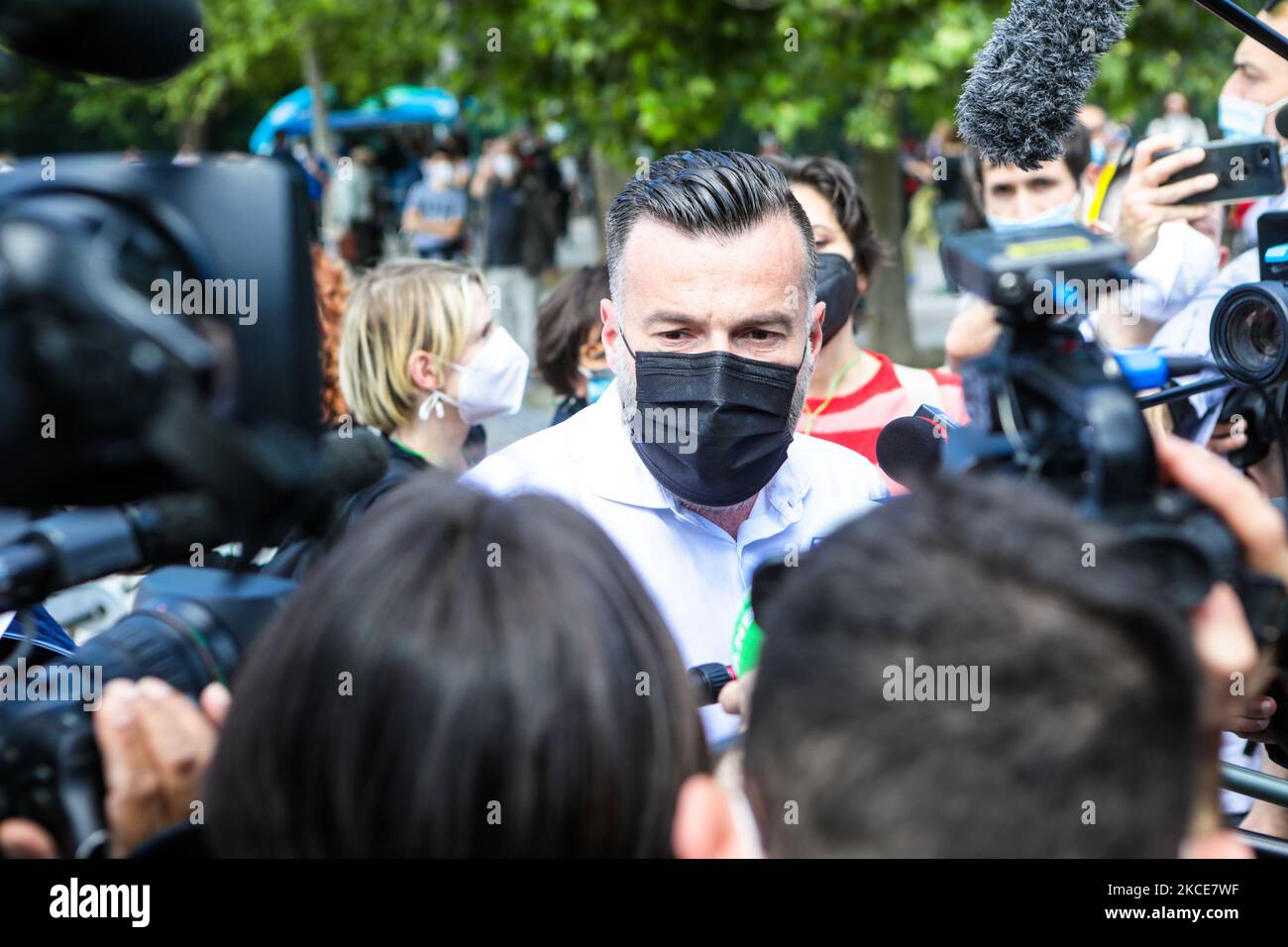 Alessandro Zan attends the Demonstration To Approve Zan DDL which aims ...