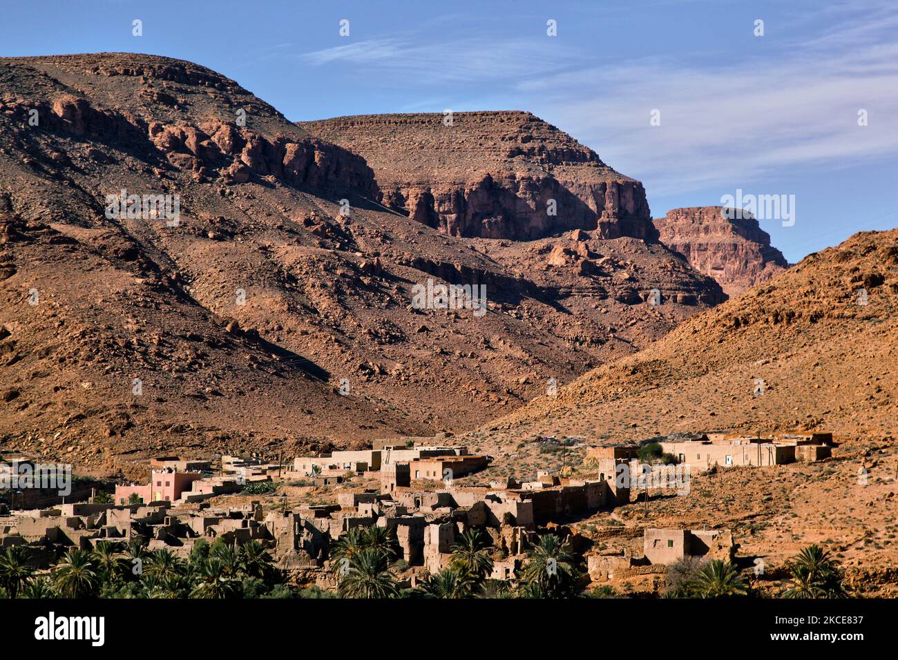Small Berber village by the Ziz Gorges in the Ziz Valley of the High ...