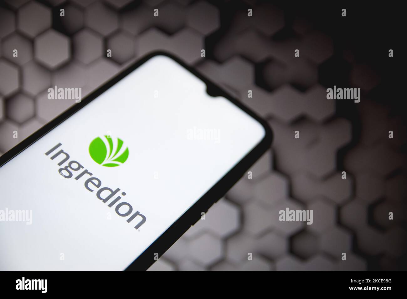 In this photo illustration a Ingredion Incorporated logo seen displayed ...