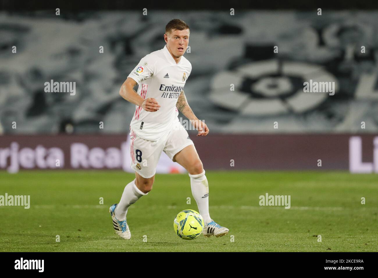 Toni Kroos of Real Madrid in action during the Spanish Liga Santander ...