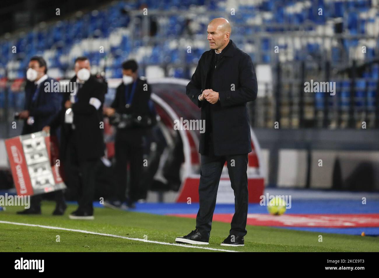 Zinedine Zidane of Real Madrid during the Spanish Liga Santander match ...