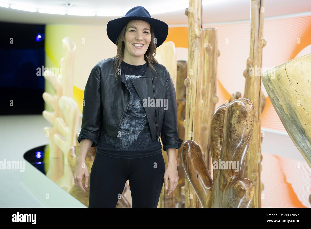 Swiss artist Claudia Comte poses during the presentation of the After ...