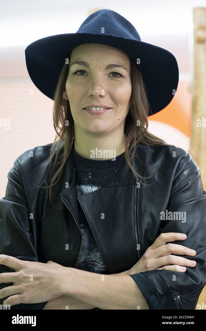 Swiss artist Claudia Comte poses during the presentation of the After ...