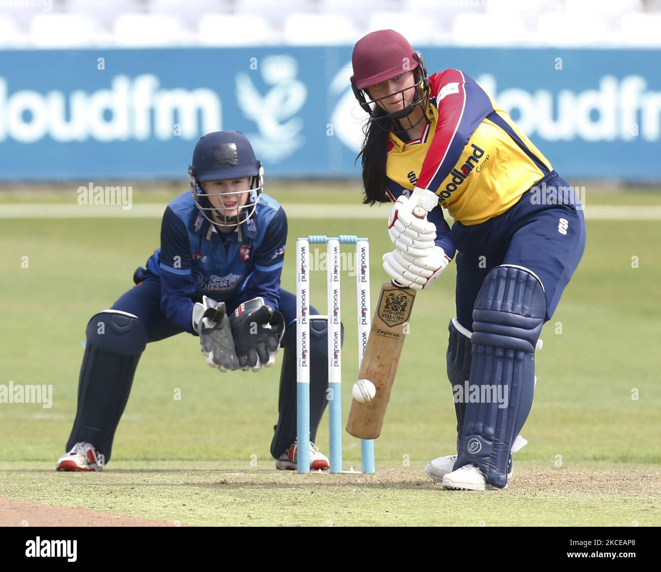 L-R Sarah Bryce of Kent Women and Essex Women's Grace Poole during ...