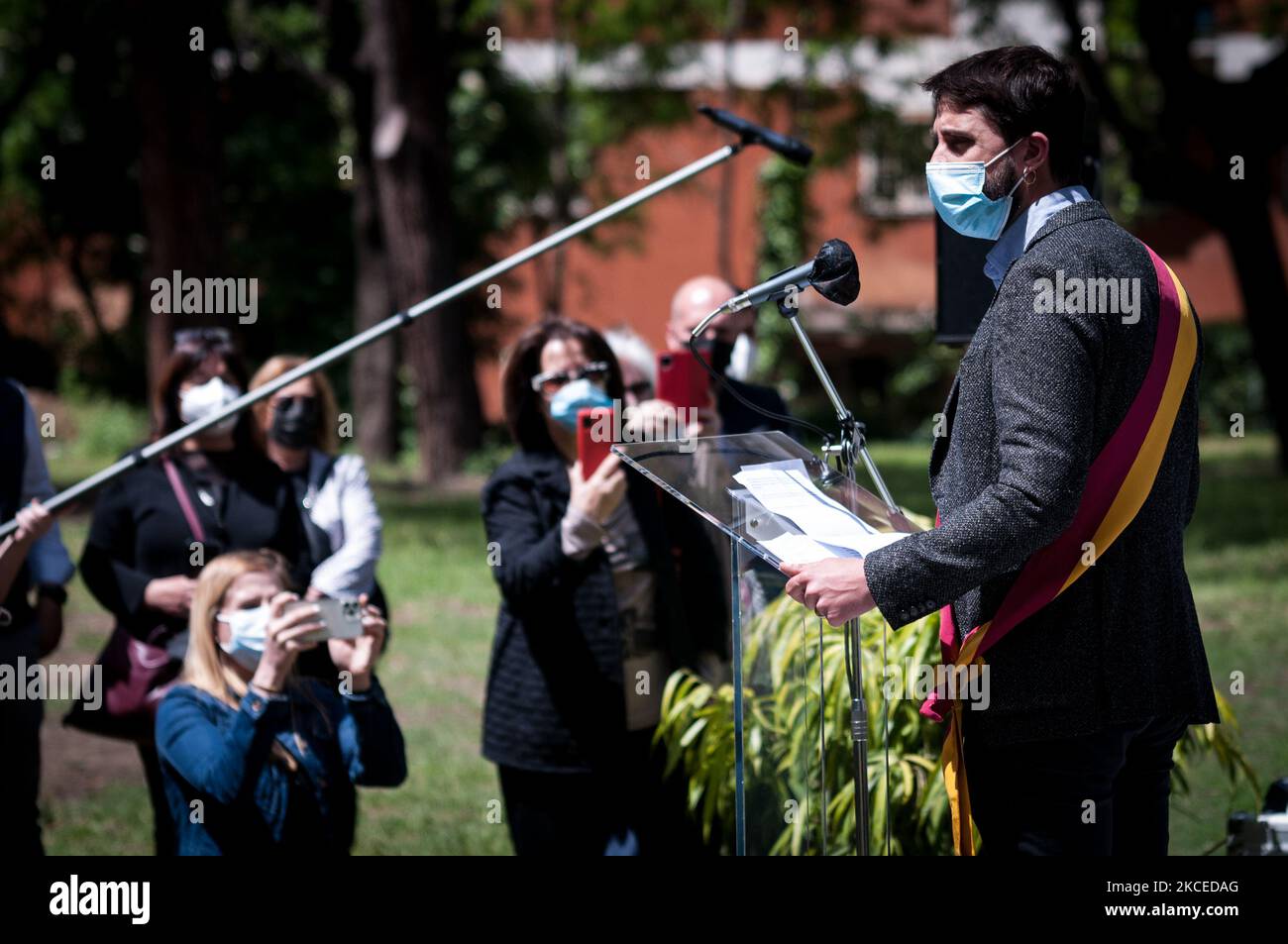 President of the 8th Municipality of Rome, Amedeo Ciaccheri during the ...