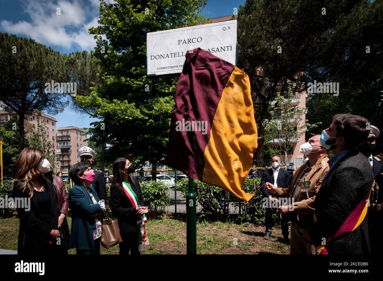 A park in memory of Donatella Colasanti in her neighbourhood, San Paolo ...