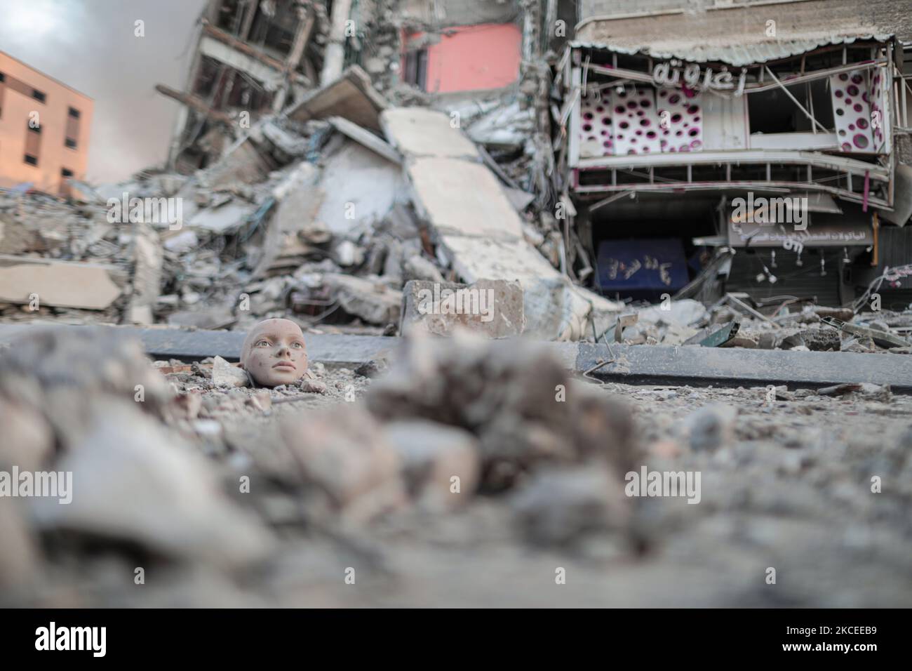The site of the collapsed Al-Shorouk Tower building after it was ...