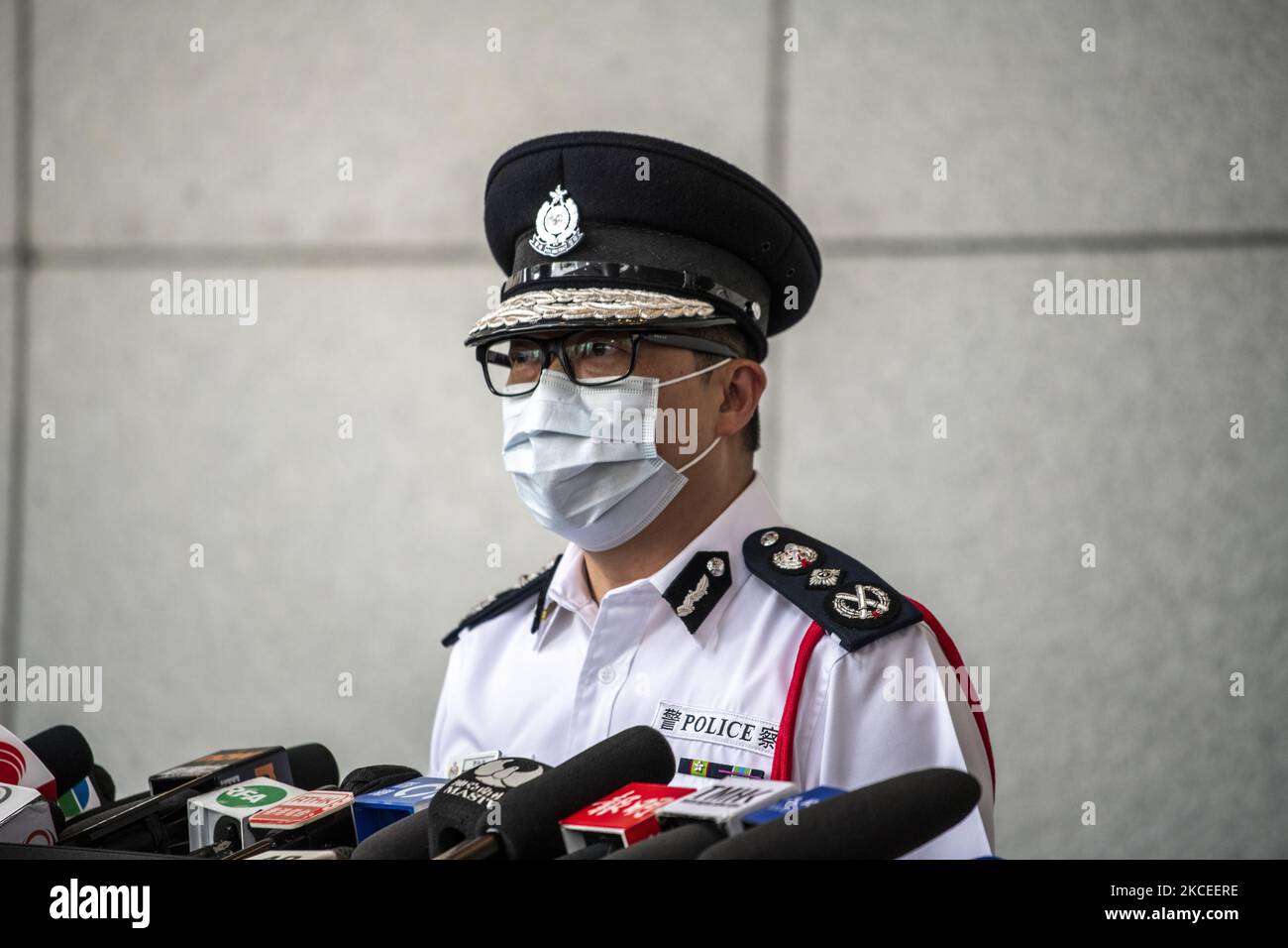 Hong Kong Police Commissioner Chris Tang Ping-keung , speaks during a ...