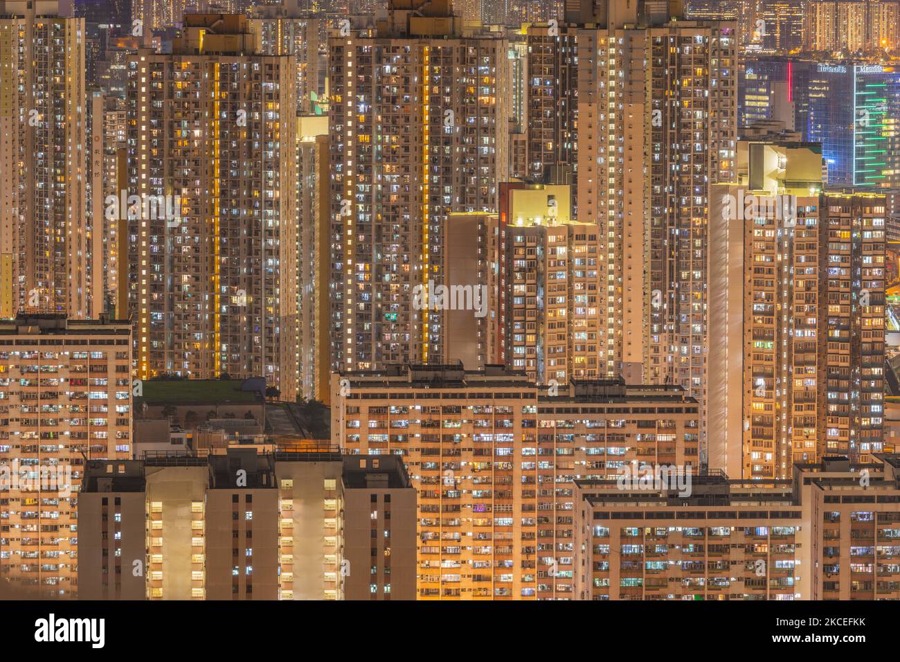 Rows of buildings clutter Eastern Kowloon, one of the most densely ...