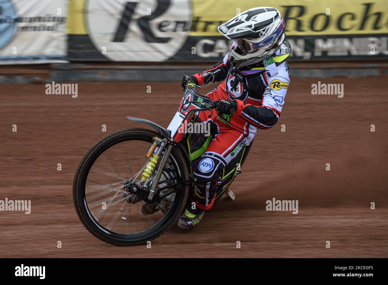 Tom Brennan in action during the Belle Vue Aces Media Day at the ...