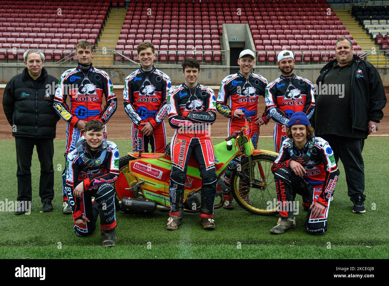 MANCHESTER, UK. MAY 13TH. Belle Vue Colts 2021: (l-r) Graham Goodwin ...