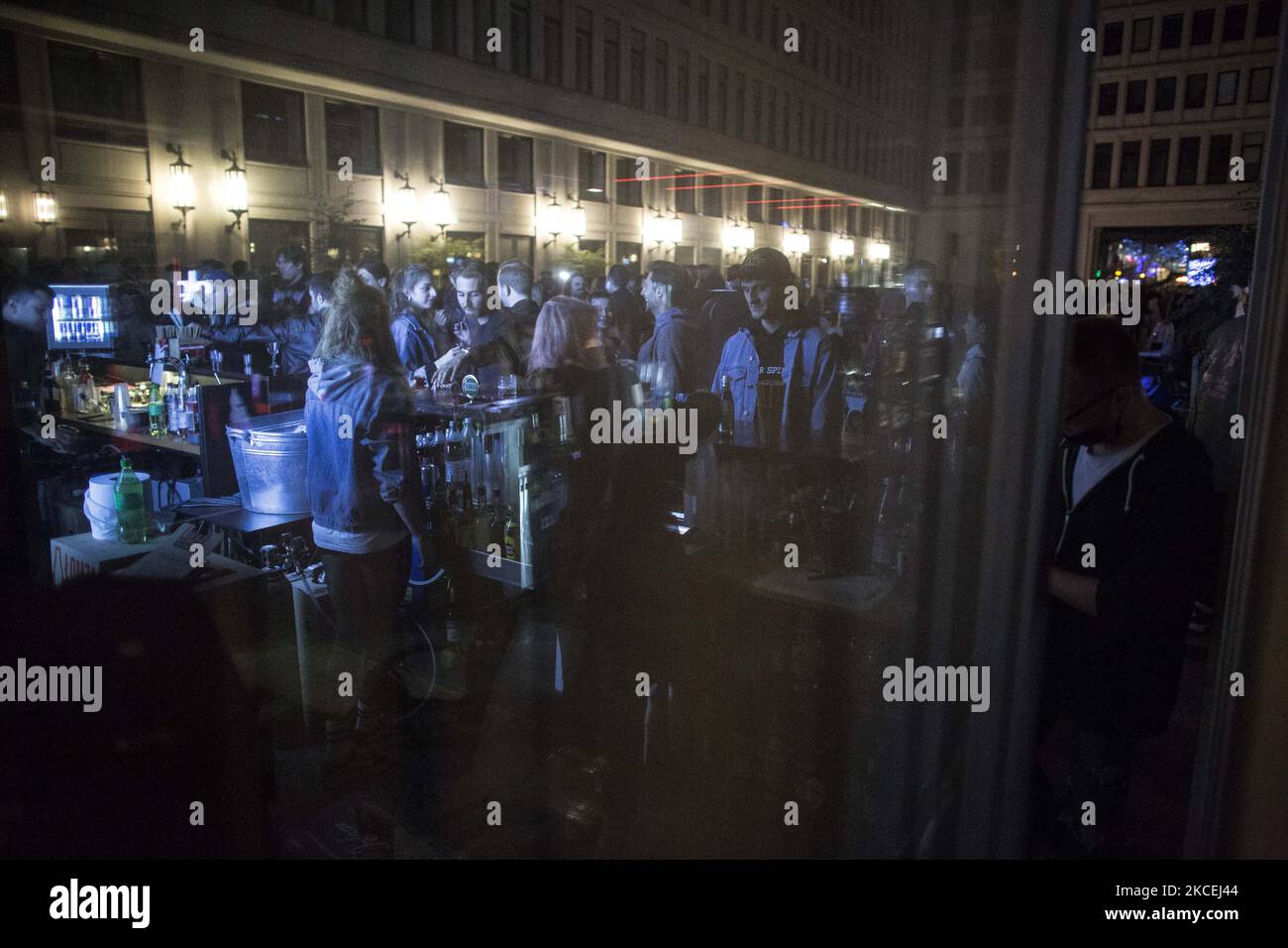 Polish people celebrates the end of Hard Lockdown in Warsaw on May 15 ...