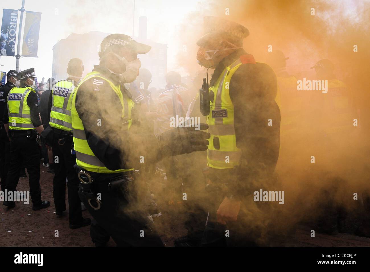 Rangers fans police officers hi-res stock photography and images - Alamy