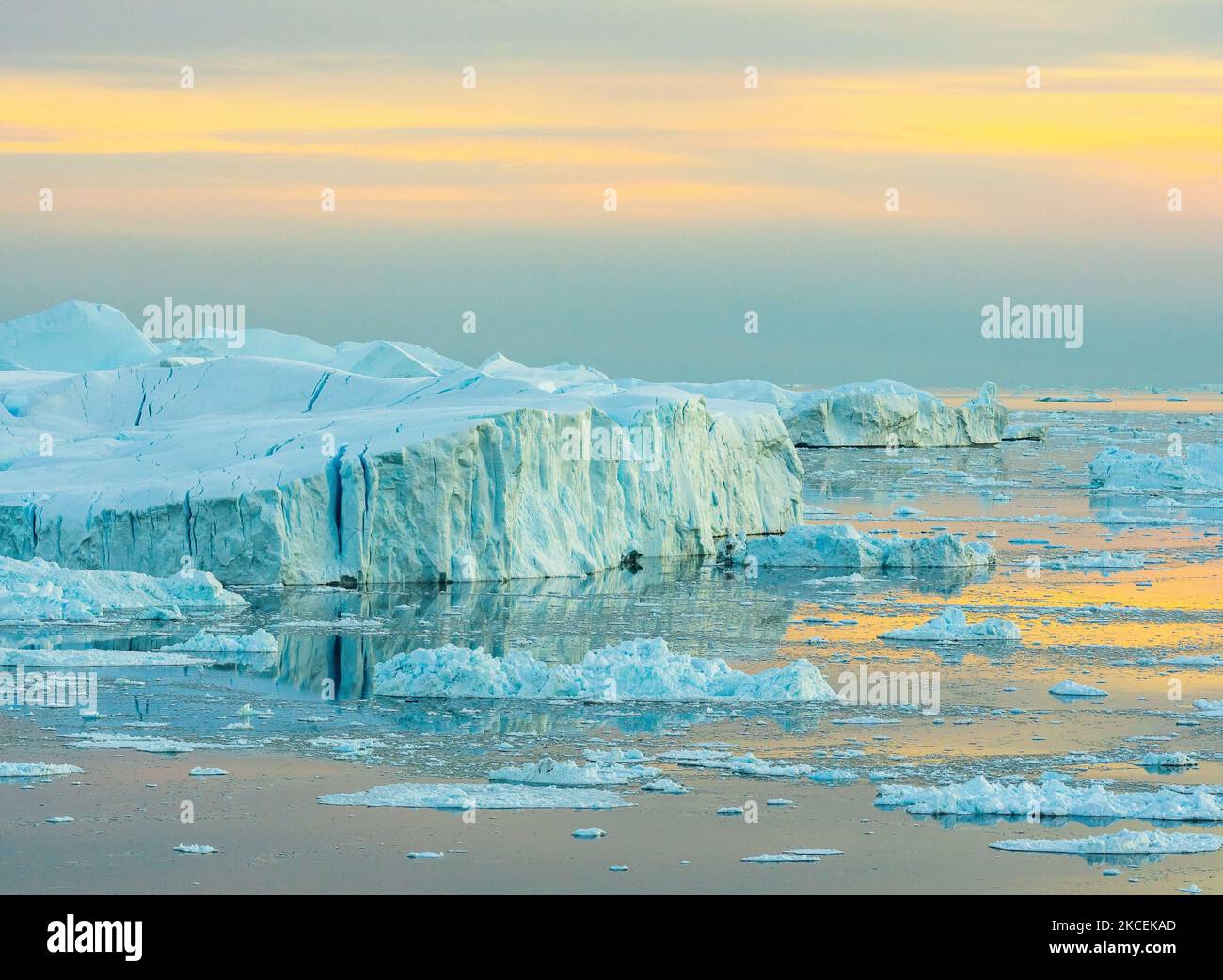Icebergs near Ilulissat, Greenland. Climate change is having a profound ...
