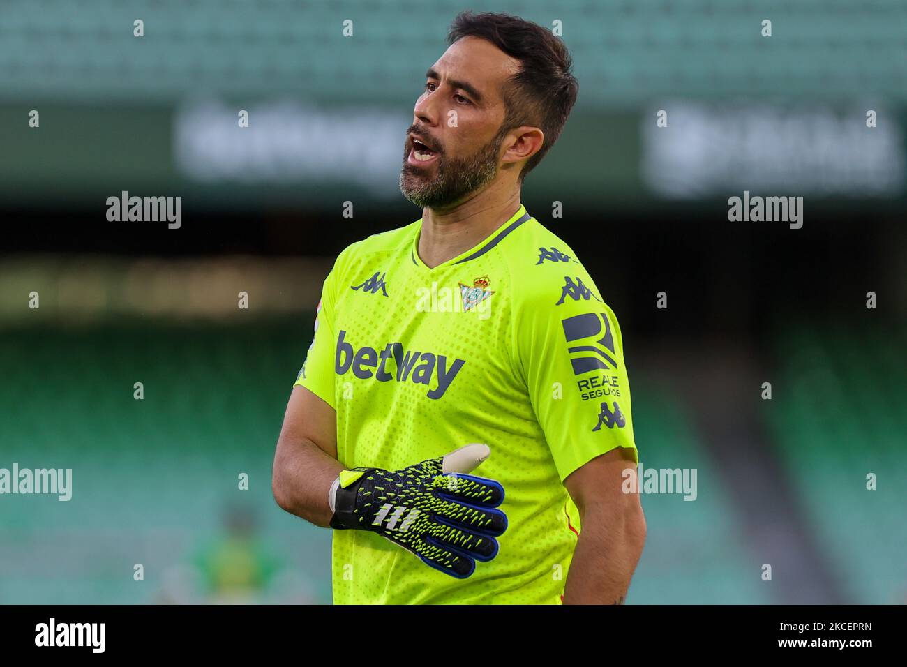 Claudio Bravo of Real Betis Balompie during the La Liga Santander match ...