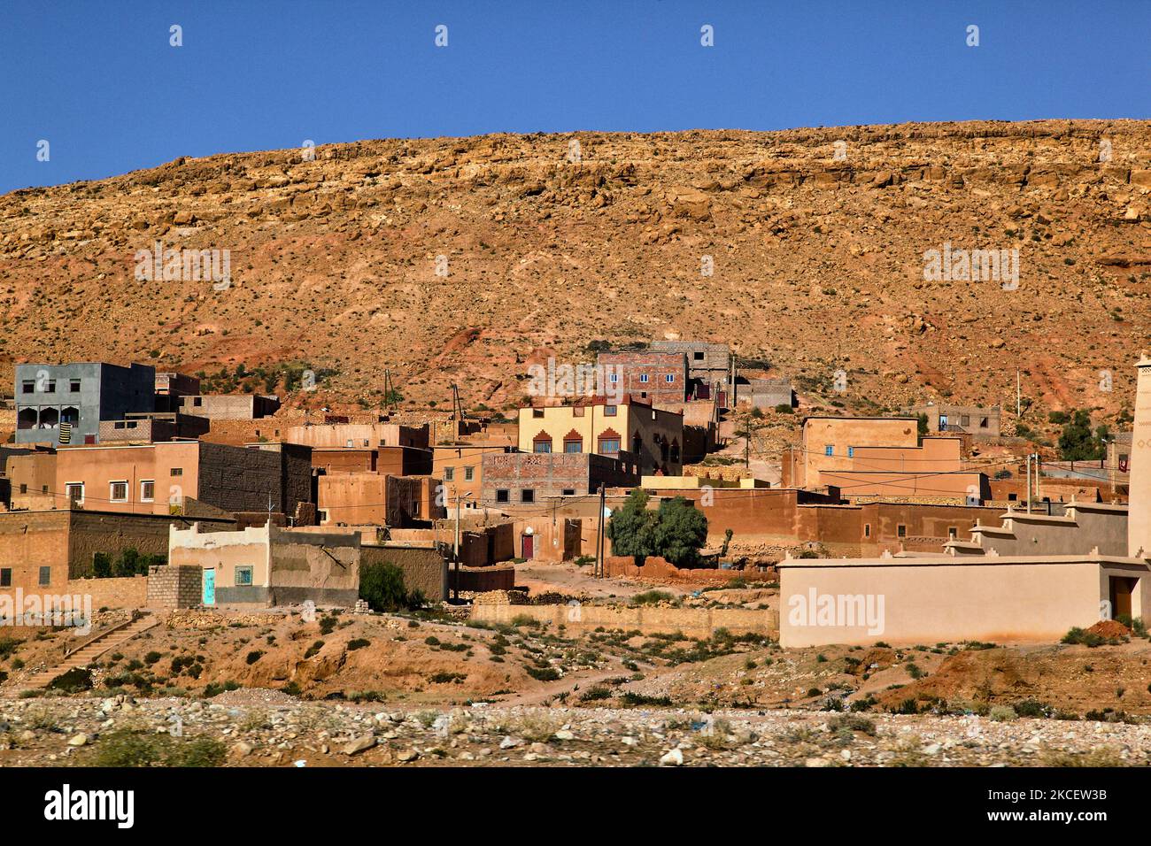Small Berber village located deep in the High Atlas Mountains in ...