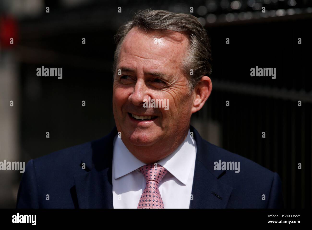 Liam Fox, Conservative Party MP for North Somerset, walks outside the ...