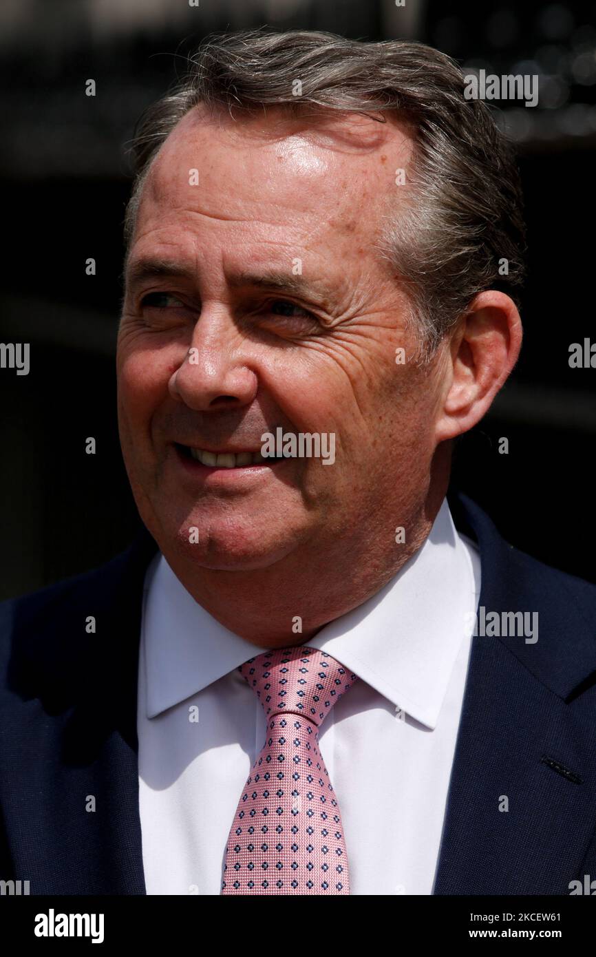 Liam Fox, Conservative Party MP for North Somerset, walks outside the ...