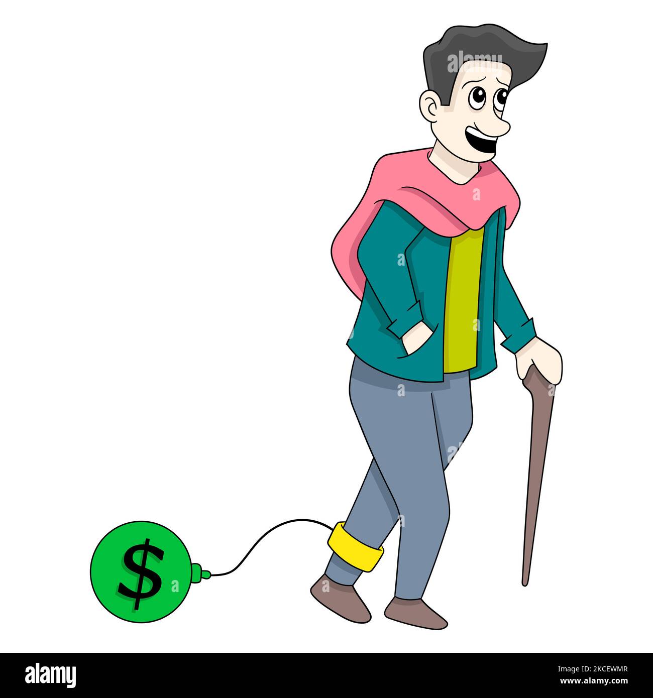 Old man face illustration hi-res stock photography and images - Alamy