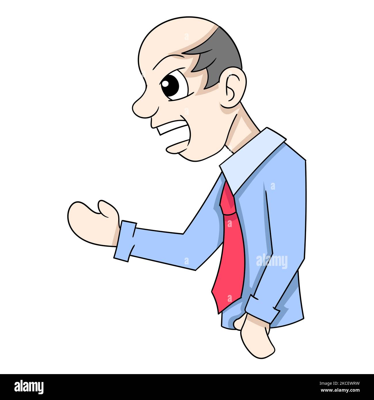 illustration of an angry faced boss giving enthusiasm to work Stock ...