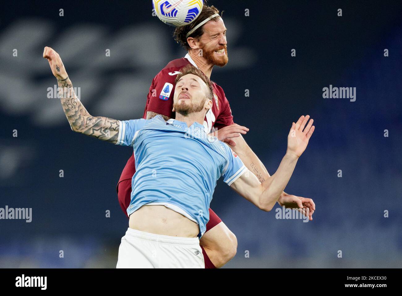 Manuel lazzari of ss lazio jump hi-res stock photography and images - Alamy