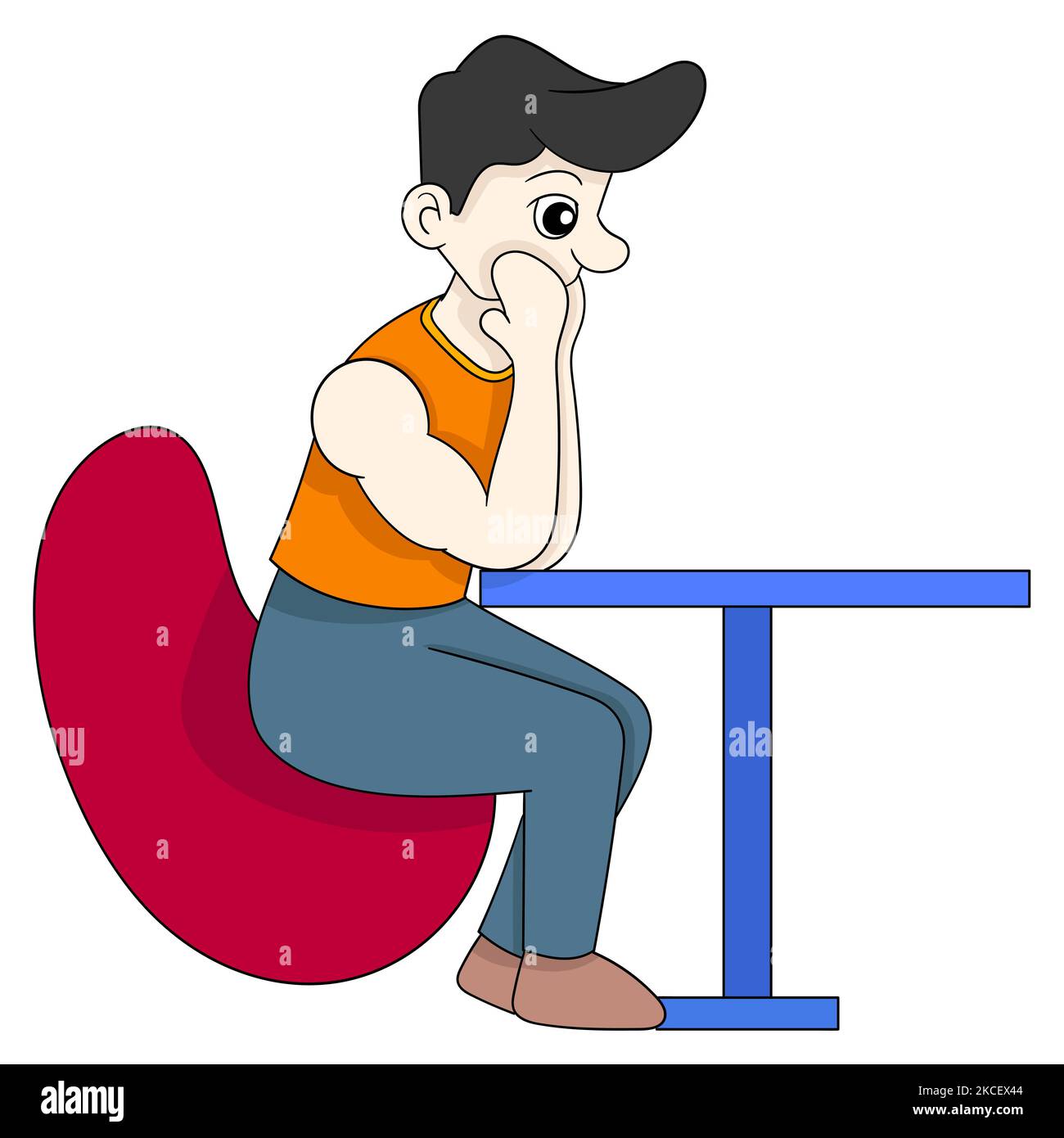 illustration of a man sitting sadly Stock Vector Image & Art - Alamy